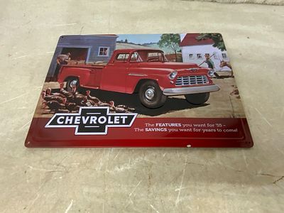 Lot 877 - Chevrolet Metal Advertising Sign | Allens Auctions