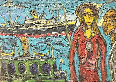 Lot 65 – CARLO CAROLI ( NAPOLI 1920 – ANZIO 2008 ) Nel porto – Ansuini ...