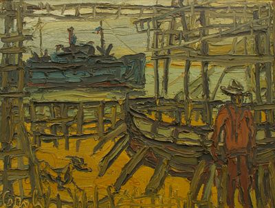 Lot 67 – CARLO CAROLI ( NAPOLI 1920 – ANZIO 2008 ) Uomo in riva al mare ...