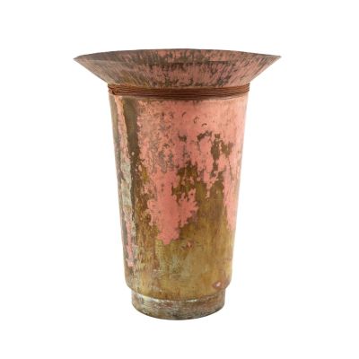 Lot 88 - Mottled Painted Copper Art Vase Signed | Atlanta Auction Gallery
