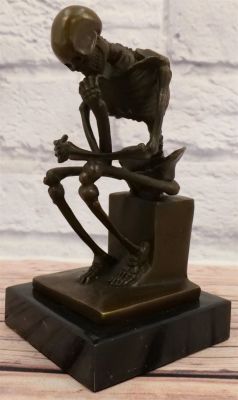 Lot 43 - Bronze Statue of a Thinking Skeleton - Bodnar's Auction ...