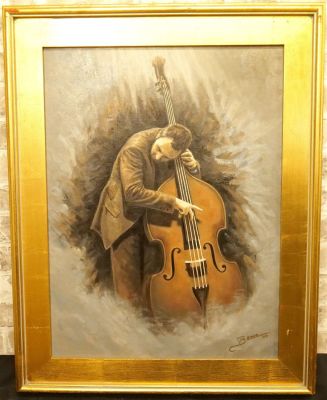 Lot 39 - Bass Player In Brown by Glen Fortune Banse - Bodnar's Auction ...