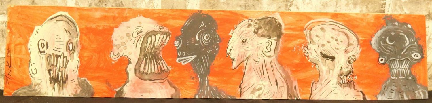 Lot 133 - Original Mixed Media Cartoon Monsters by Gus Fink - Bodnar's ...