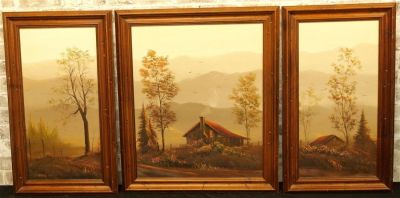 Lot 141 - Triptych Oil on Canvas by J. Collazzi - Bodnar's Auction ...