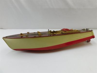 Lot 12 - Antique Orkin Craft Key Wind Wood and Metal Boat - Bodnar's ...