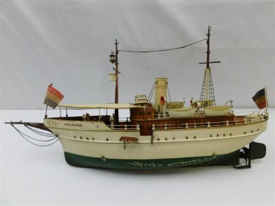 Lot 13 - 19th Century Marklin Key Wind Tin Jolanda Boat - Bodnar's ...