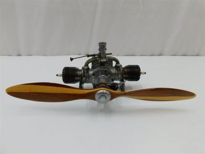 Lot 134 - Vintage Two Cylinder Gas Powered Model Airplane Engine ...