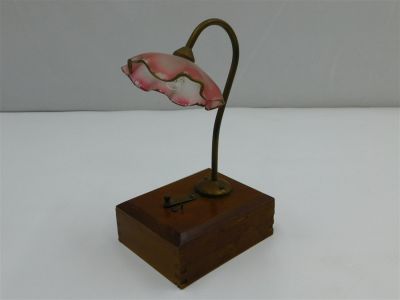 Lot 5 - Vintage Table Lamp with Painted Glass Shade - Bodnar's Auction ...