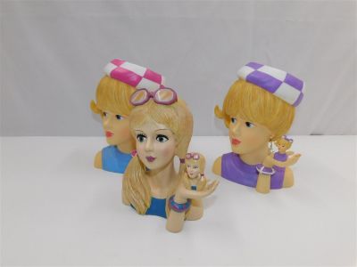Lot 240 - Lot of 3 Head Vases by Maddy Gordon - Bodnar's Auction ...