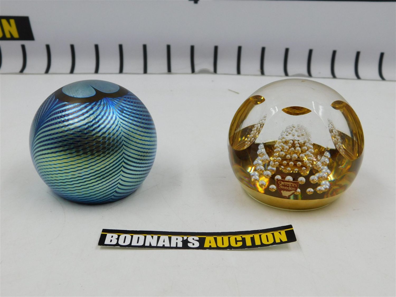Lot 203 - Lot of 2 Art Glass Paperweights - Bodnar's Auction ...
