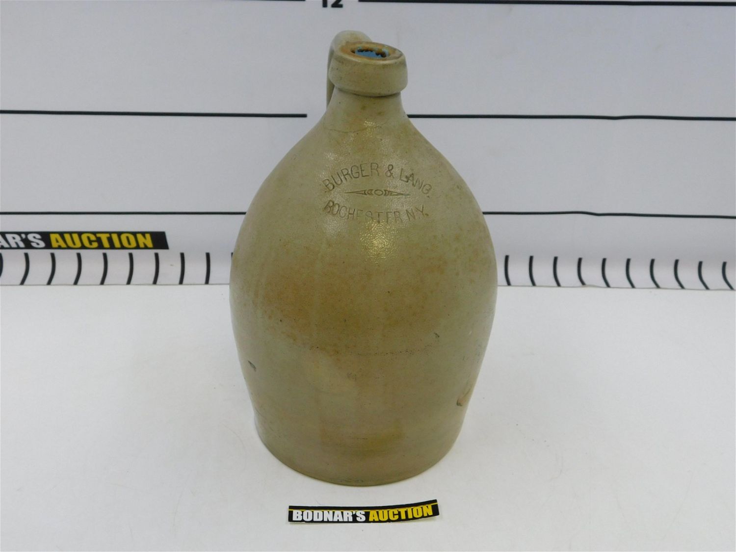 Lot 214 - Burger & Lang. Rochester NY Stoneware Jug - Bodnar's Auction ...