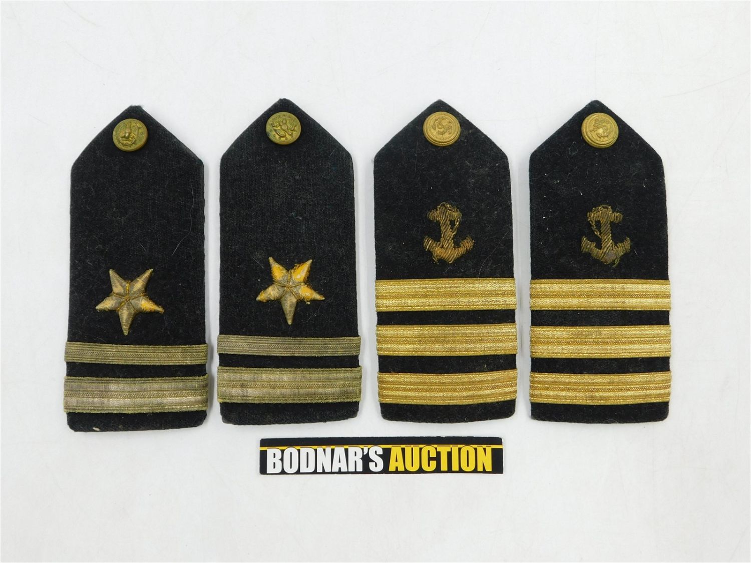 Lot 31 - Group of 2 Naval Epaulets - Bodnar's Auction | bodnarsauction.com