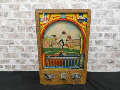 Lot 78 - Antique Penny Munves Mfg. Co. Baseball Tabletop Arcade Style ...