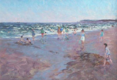 Lot 394 - Geoffrey Wilson, Incoming Tide, Gorleston, oil. - Bodnar's ...