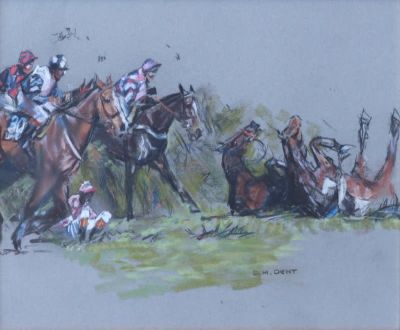 Lot 416 - David Dent, The Grand National, 1994, pastel (3). - Bodnar's ...