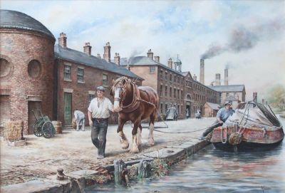 Lot 424 - Anthony Forster, All in a Working Day, watercolour. - Bodnar ...