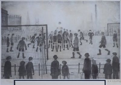 Lot 447 - After L.S. Lowry, The Football Match, signed print. - Bodnar ...