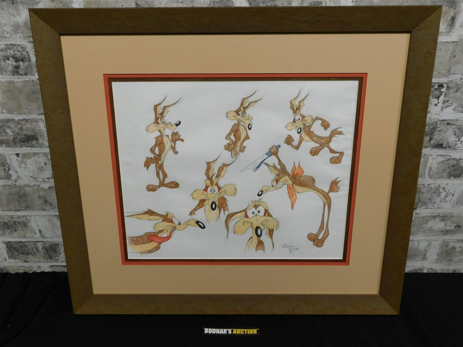Lot 57 - Original Colored Pencil Artwork of Wile E. Coyote - Bodnar's ...