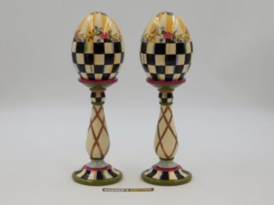 Lot 273 - Pair of Mackenzie-Childs Easter Egg Pedestals - Bodnar's ...