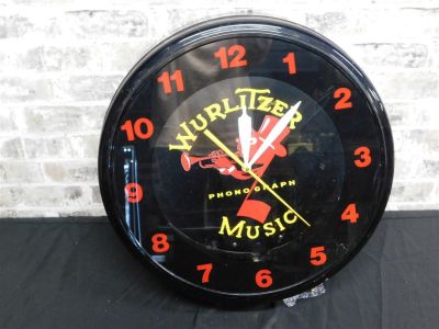 Lot 27 - Wurlitzer Phonograph Advertising Clock - Bodnar's Auction ...
