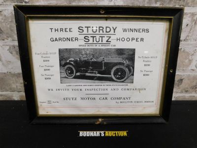 Lot 99 - Framed Copy of Harry Hopper and Larry Gardner Stutz - Bodnar's ...