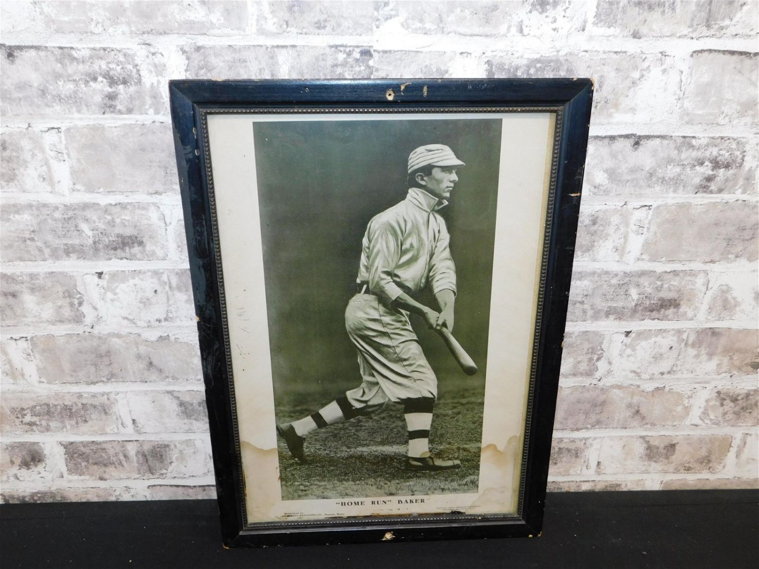 Lot 146 - Framed Baseball Magazine Premium of "Home Run" Baker - Bodnar ...