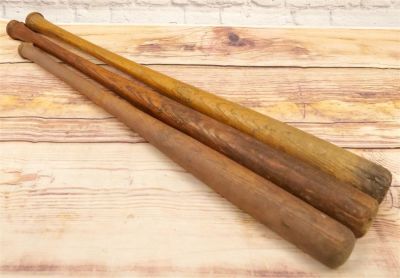 Lot 59 - Lot of 3 Antique/Vintage Bats (1900-1940's) - Bodnar's Auction ...