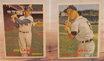 Lot 176 - Al Kaline and Duke Snider 1957 Topps Baseball Card Lot ...