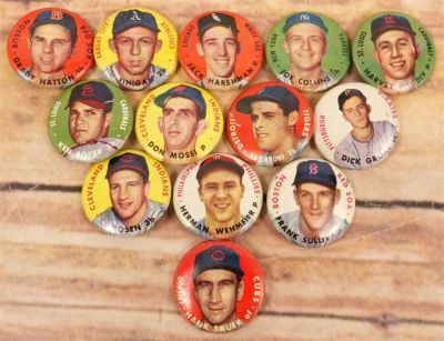 Lot 311 - Lot of 13 Topps 1956 Pins/Buttons - Bodnar's Auction ...