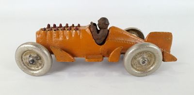 Lot 186 - Cast Iron Mechanical Piston Toy Race Car - Bodnar's Auction ...
