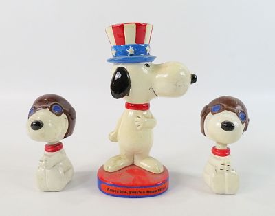 Lot 133 - Lot of 3 Vintage Snoopy Figures - Bodnar's Auction ...