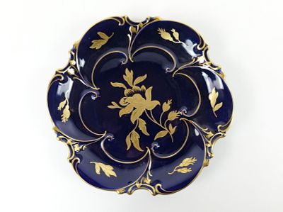 Lot 102 - Echt Kobalt Germany Cobalt Blue Hand Painted Cabinet Plate ...