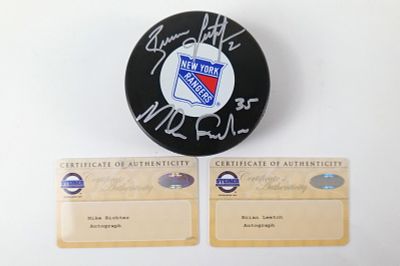 Lot 22 - Mike Richter/Brian Leetch Dual Signed New York Rangers Hockey ...