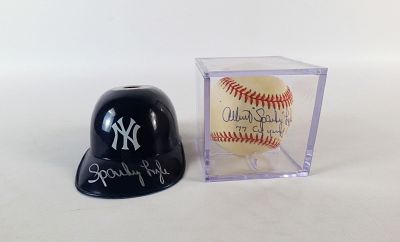 Lot 199 - Lot of 2 Sparky Lyle Autographed Collectibles - Bodnar's ...