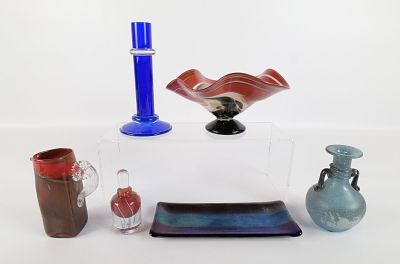 Lot 307 - Lot of Mostly Artist Signed Art Glass Pieces - Bodnar's ...