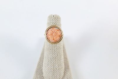 Lot 136 - Vintage 10K Carved Coral Ring - Bodnar's Auction ...