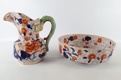 Lot 160 - Ironstone Imari Style Wash Basin and Jug Set - Bodnar's ...