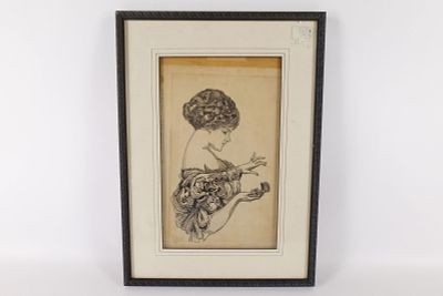 Lot 273 - Vintage Pen and Ink Drawing - Bodnar's Auction ...