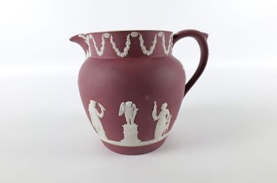 Lot 190 - Antique Wedgwood Crimson Jasperware Sacrificial Scene Jug ...