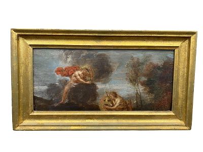 Lot 12 - Apollo & Cyparissus, Oil on Wood Panel, Johann Michael ...