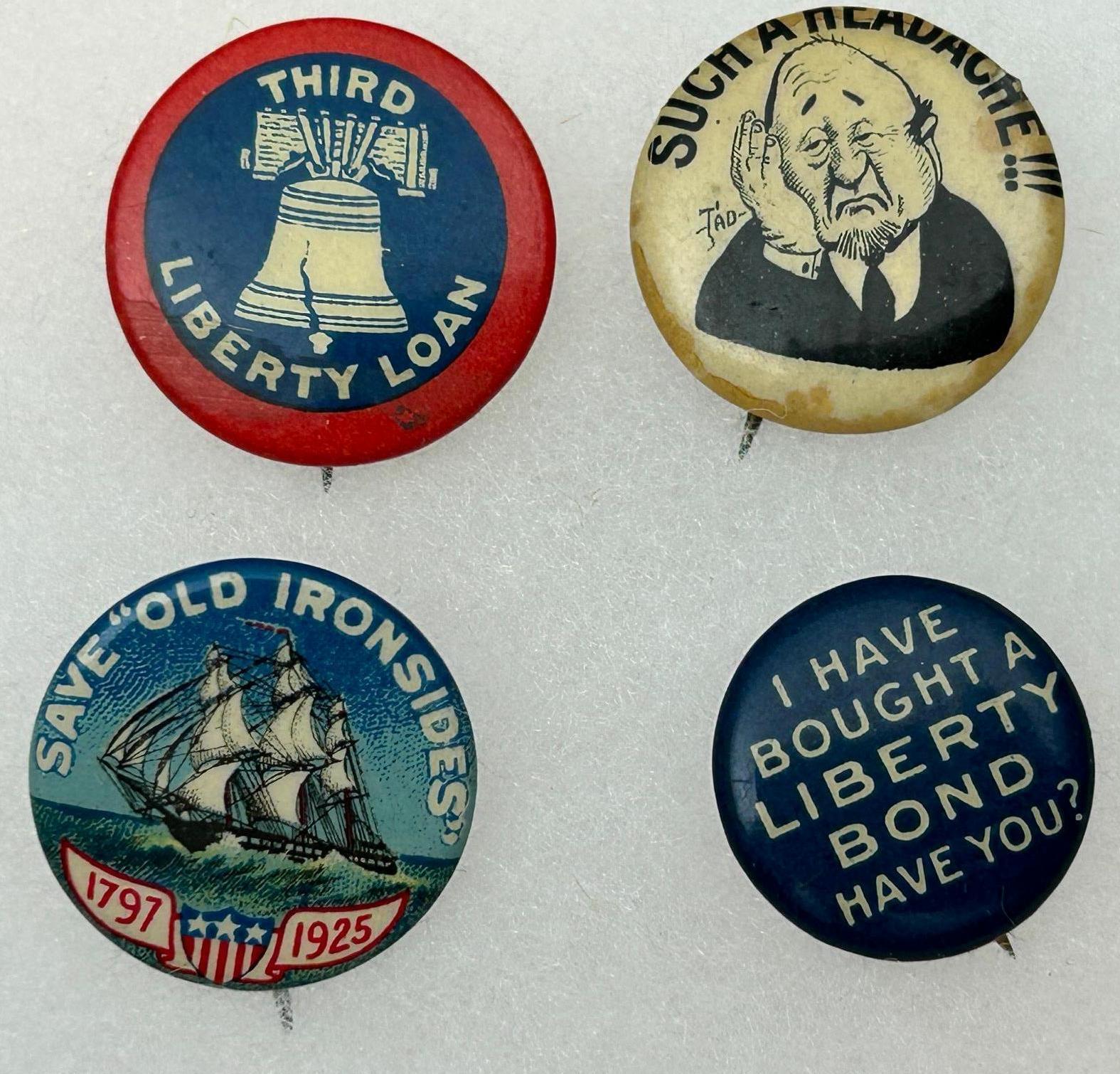 Lot 2303 - Vintage Pinback button lot - WWI War Loan, Bonds BPOE ...