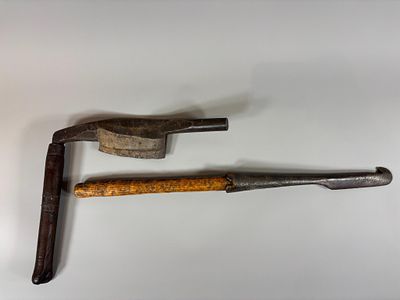 Lot 8349 - Antique Barrel Making Chamfer Draw Knife and Antique Bark ...