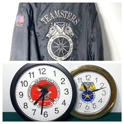 Lot 270 - Teamsters Union Clock, Jacket, NRA National Rifle Association ...