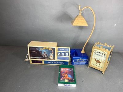 Lot 11229 - Vintage Camel Cigarettes Advertising Clock, Lamp Display ...