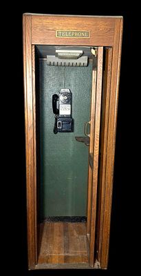 Lot 109 - Antique Oak Telephone Booth with Phone, Lights up | Burns ...