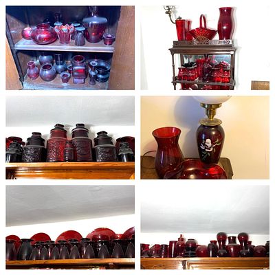 Lot 159 - Enormous Lot of Ruby glass - 100s of pieces | Burns Auction ...