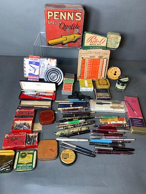 Lot 14535 - Group Lot of Vintage Pens, Pen Nibs, Pen Advertising, Store ...