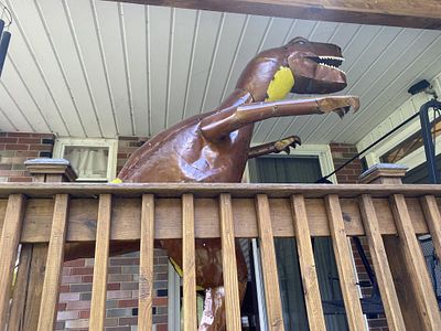 Lot 5033 - Welded Sheet Metal Painted Dinosaur Sculpture T-Rex | Burns ...