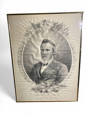 Lot 5194E - Political Lithograph Print Poster of Rutherford B, Hayes ...