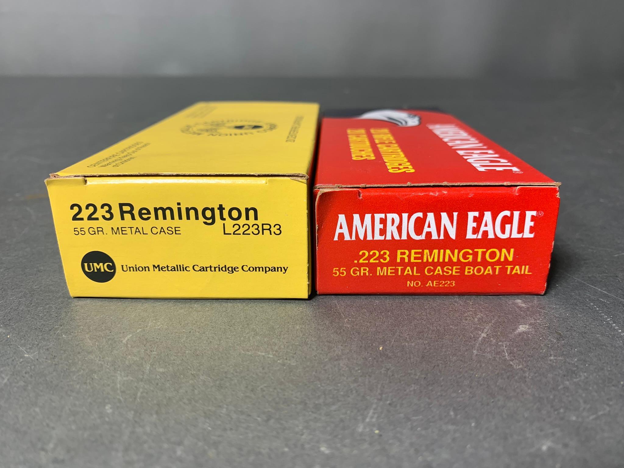 Lot 8311 - Two boxes 40 Rnds 223 Remington American Eagle Ammo | Burns ...